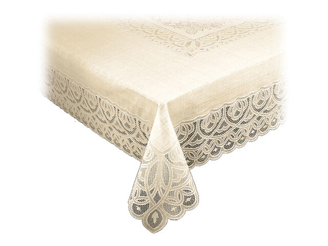 Скатерть ПВХ ажурная TOWA140х200см Imperial бежевая, арт.5174