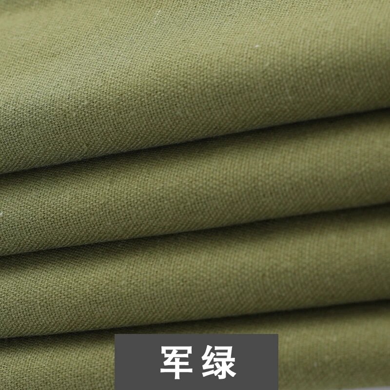 Холщовая ткань полиэстер хлопок 167 г/м², черная, белая Military green