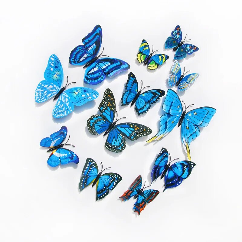 Декоративные магниты бабочки ПВХ набор из 12 шт. 12Pcs F