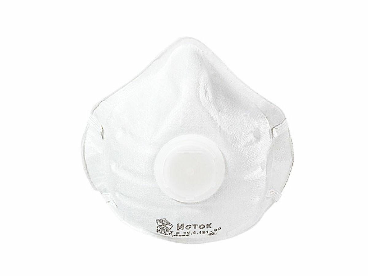 Респиратор Исток-1ФК FFP2, с клапаном выдоха, до 12 ПДК, формованный
