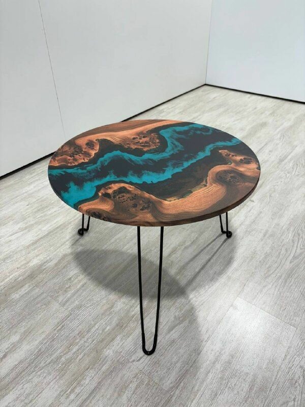 Стол журнальный круглый дизайнерский лофт THETABLE•RU 60х16 4.5/9.1-3