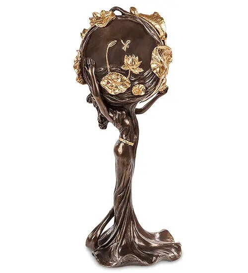 WS-687/ 2 Часы "Девушка и лотосы"