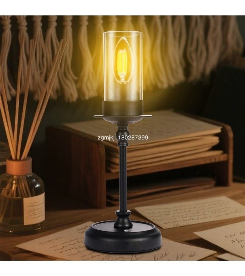 Винтажная беспроводная светодиодная настольная лампа-свеча со встроенным аккумулятором 5200 мАч