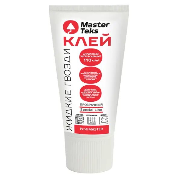 Клей акриловый MasterTeks экстрасильный прозрачный 180 г