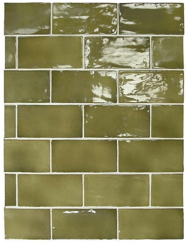 Керамическая плитка Equipe Manacor Basil Green 26908 настенная 7,5х15 см зеленый