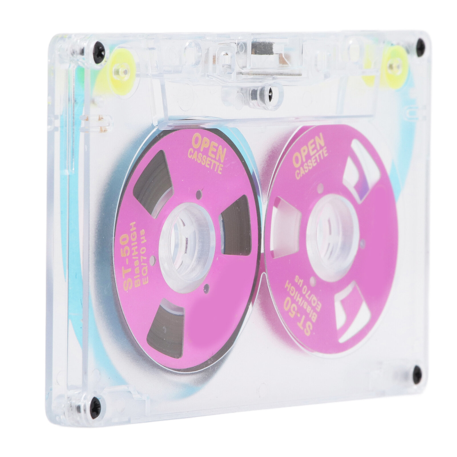 Чистые кассеты для записи аудиокассет с низким уровнем шума и высоким выходом. Прозрачные кассеты. Пустые записываемые кассеты. Фиолетовый цвет.