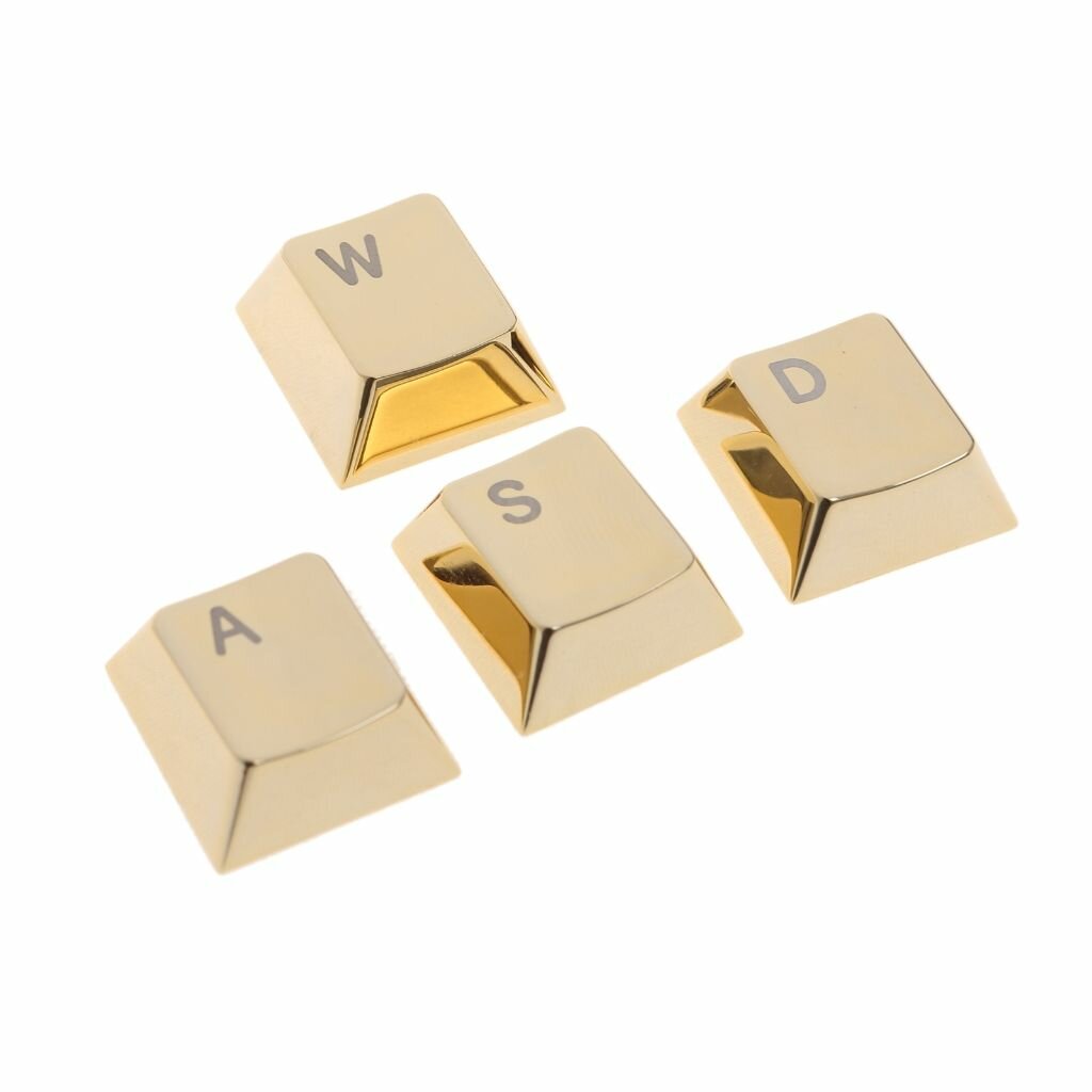 (4 ключа) Металлическая крышка для ключей с гравировкой из цинкового сплава-золото-WASD