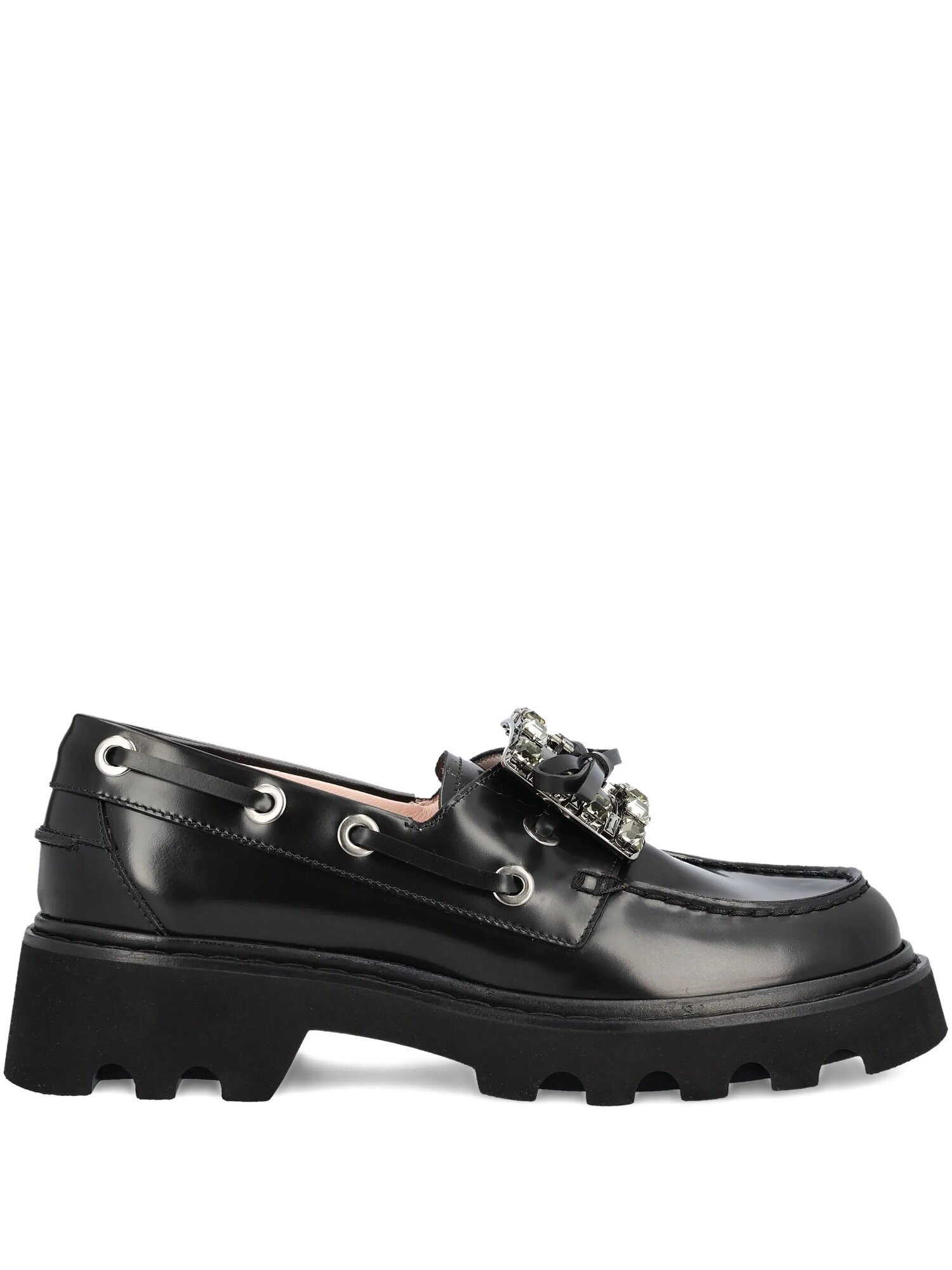 Лоферы Crystal-embellished boat loafers
