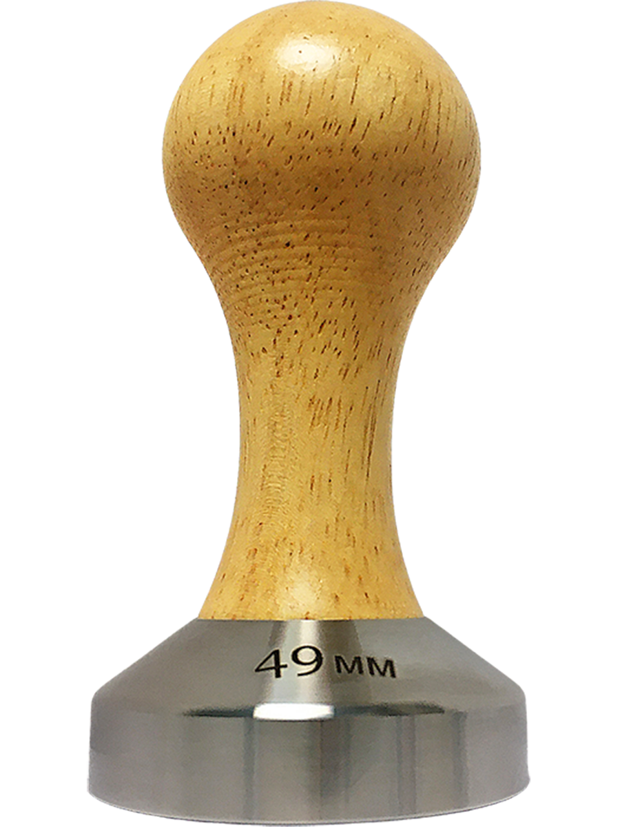 Темпер 49 мм / темпер для кофе 49 мм / нержавеющая сталь, дерево.