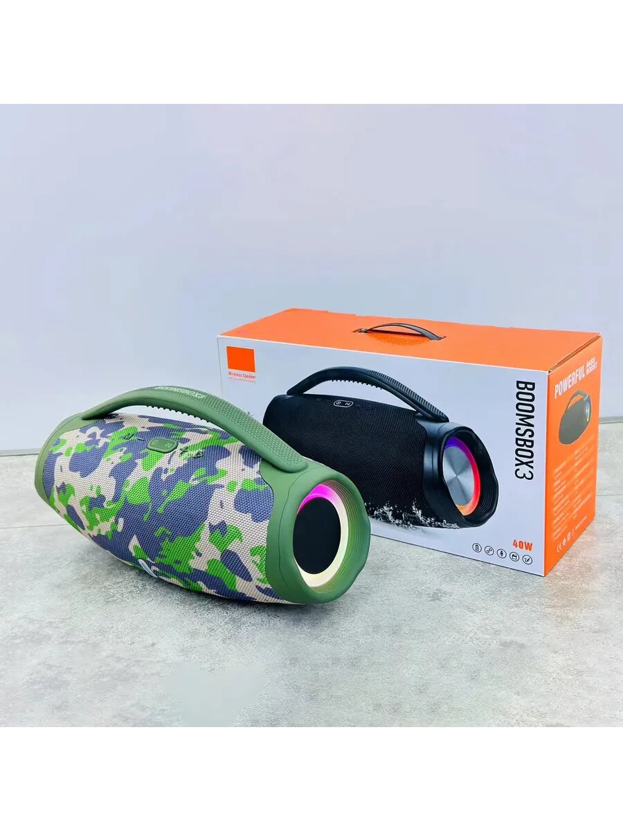 Портативная колонка Boombox 3 Мегафон, Bluetooth, до 40Вт, черно-серая