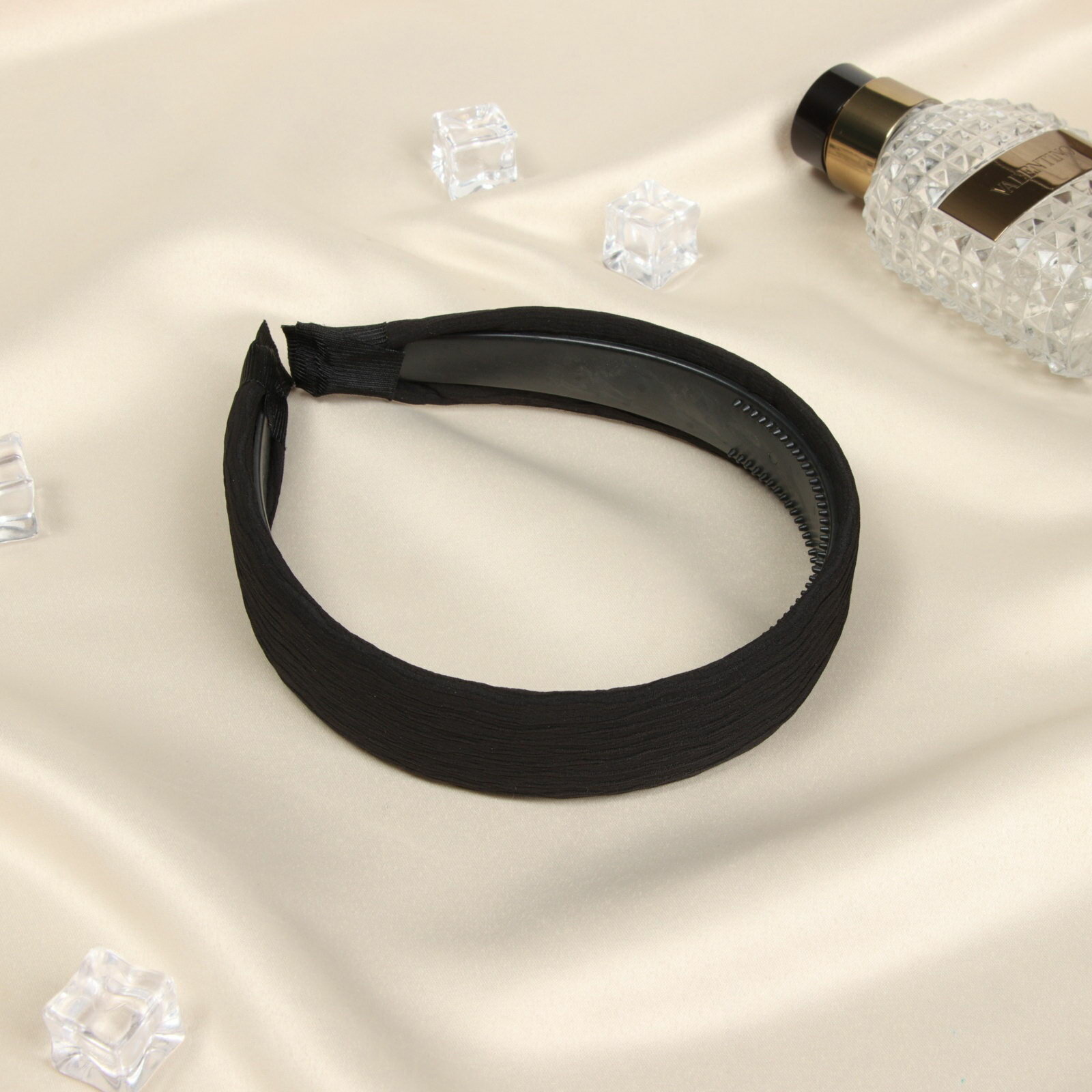 Ободок для волос "Жаннет", классик, 3 см, чёрный, вид ободка: классический