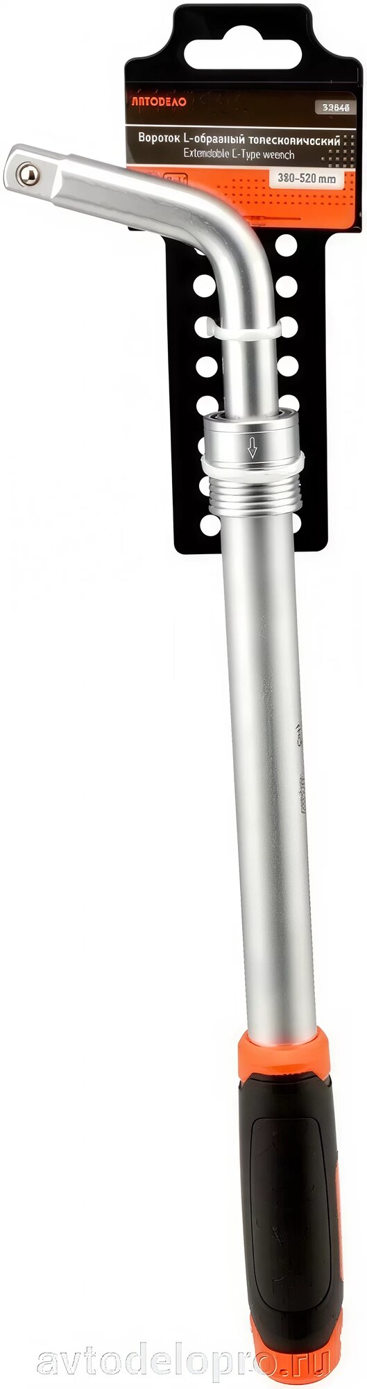 Вороток Г-образн. (1/2"; 380-520*60mm; телескопический) АвтоDело PRO (39646)