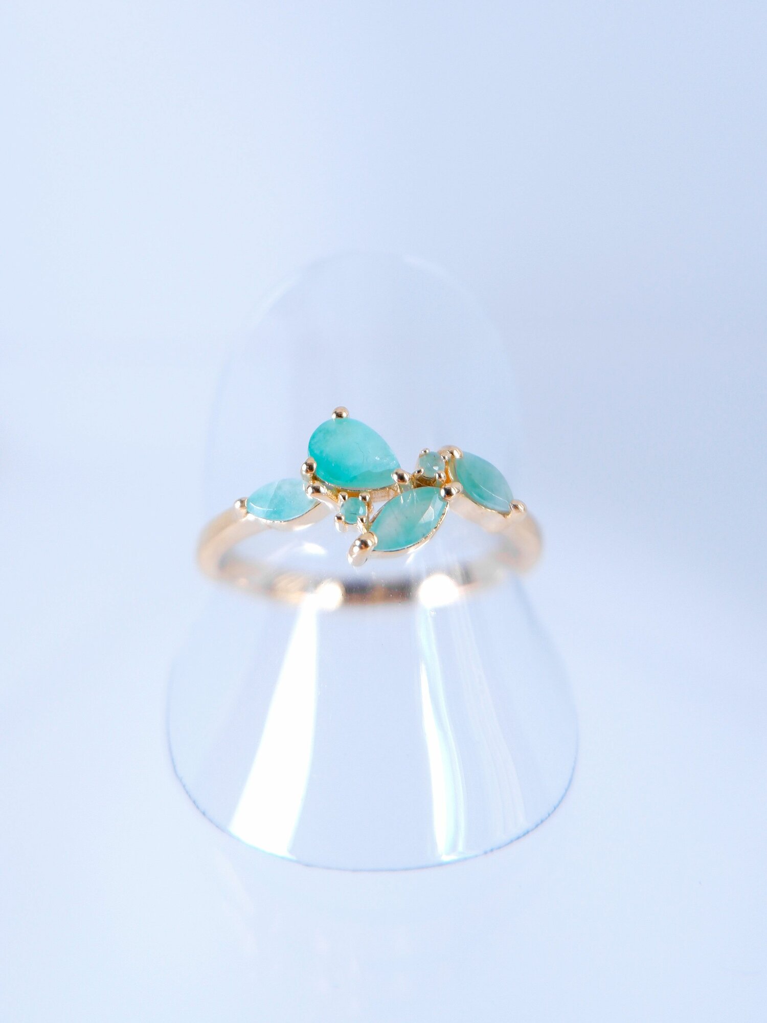 Кольцо, серебро, 925 проба, изумруд