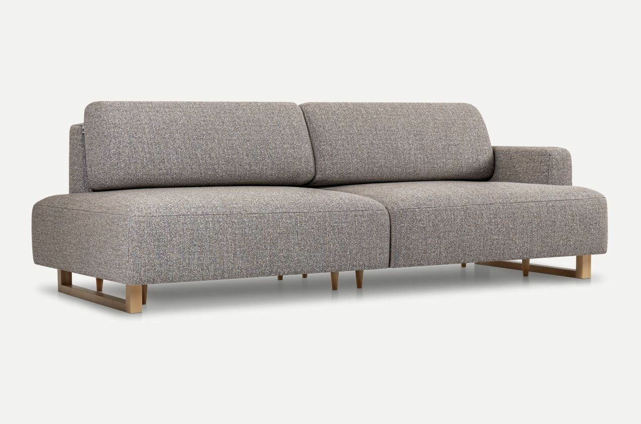 Диван-кровать раскладной Divan.ru Онте Textile Grey, 237х111х85 см, спальное место 156х220 см, светло-серый, рогожка