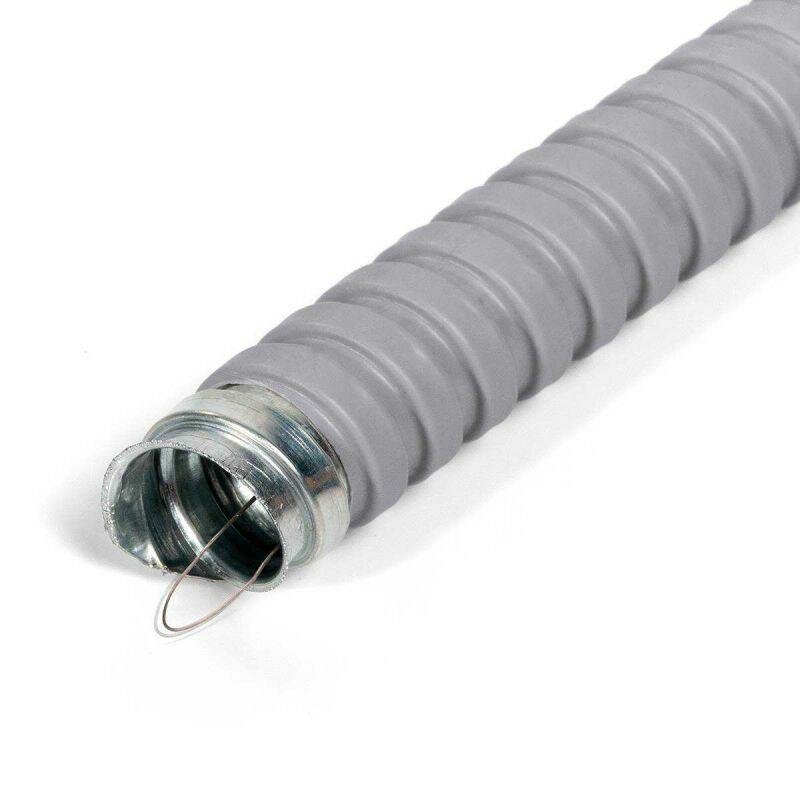 Металлорукав мрпинг 15 с протяжкой сер. (уп.50м), КВТ 88306 (50 м.)