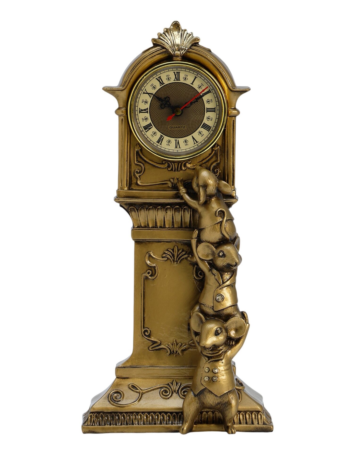 Часы настольные интерьерные каминные «Часы с мышками», 9×16×34 см