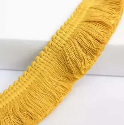 Рenesmee хлопковая лента с бахромой и кружевом 4 см Желтый, dark yellow