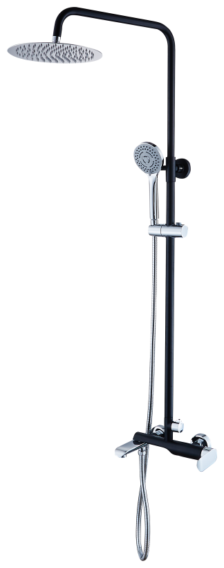 Душевая система Ganzer GZ 22065-С, с тропическим душем, цвет чёрный