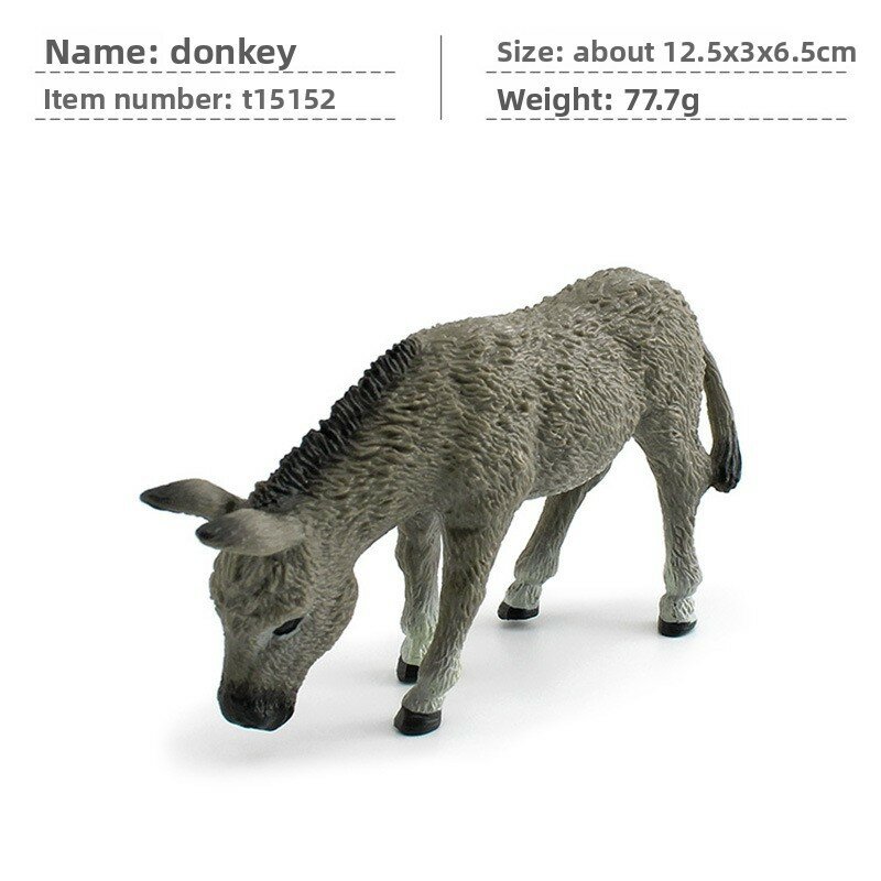 Статический пвс модель животного осёл для обучения детей и распознавания животных осёл б