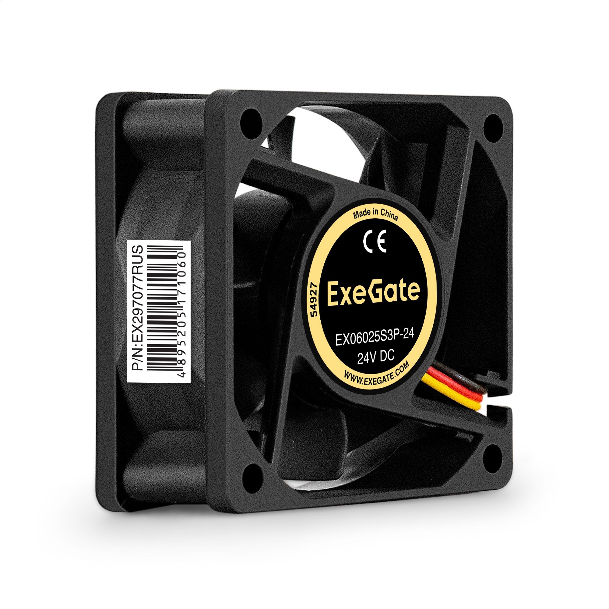 Вентилятор 24В DC ExeGate EX06025S3P-24 (60x60x25 мм, Sleeve bearing (подшипник скольжения), 3pin, 5000RPM, 34dBA) EX297077RUS