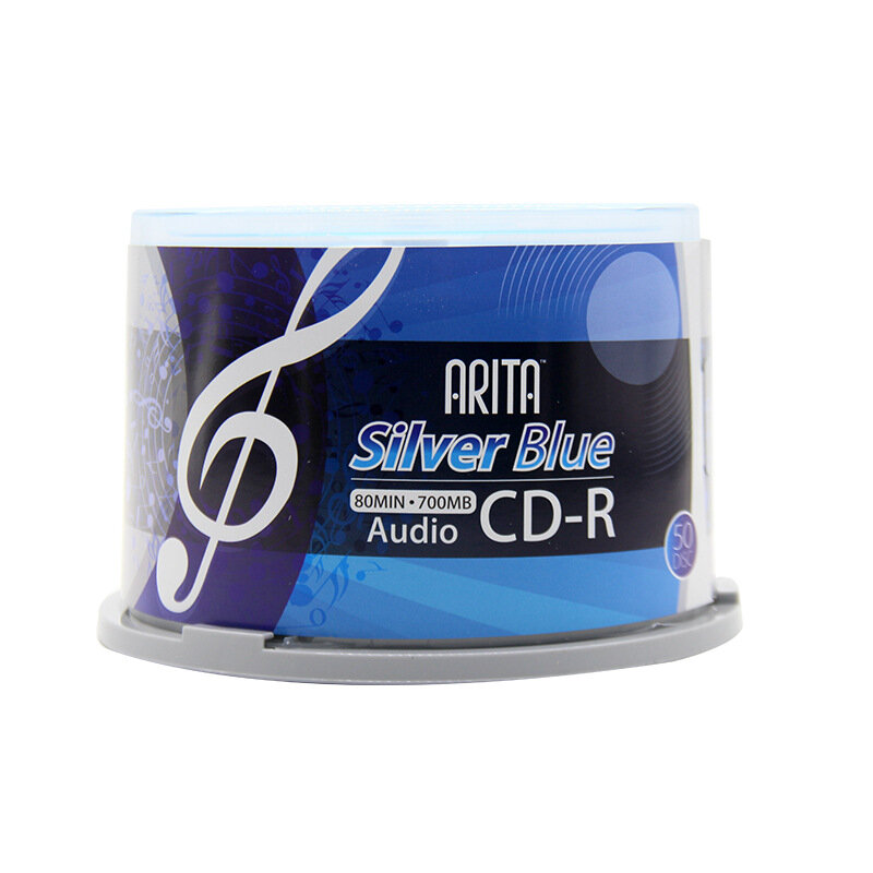 CD-R Audio Arita (Ritek) Silver Blue – 700MB/80min – упаковка 50 шт. для однократной записи