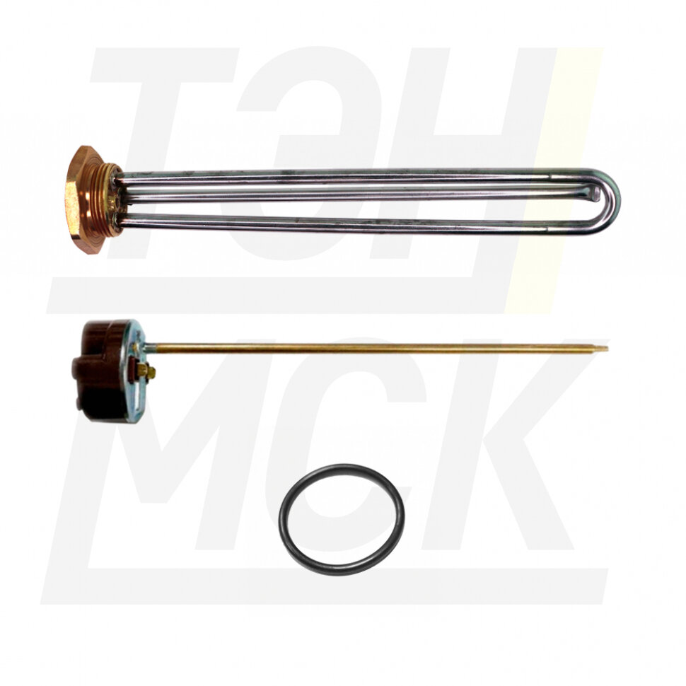 ТЭН 3,0кВт (3000Вт) RDT резьбовой 42 мм для Ariston, De Luxe, Real, Thermex под анод М6 + термостат + прокладка, P40230