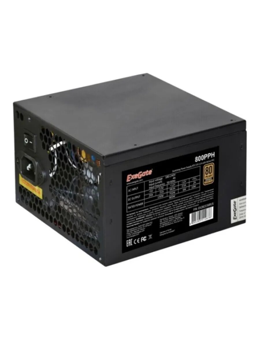 Блок питания 800PPH EX282156RUS черный - 800 Вт, 80+ Bronze