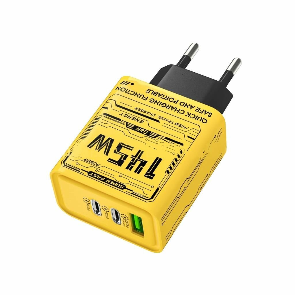 Безопасный 145W 3-портовый USB PD3.0 зарядник для быстрой и эффективной зарядки устройств, - Европейские правила