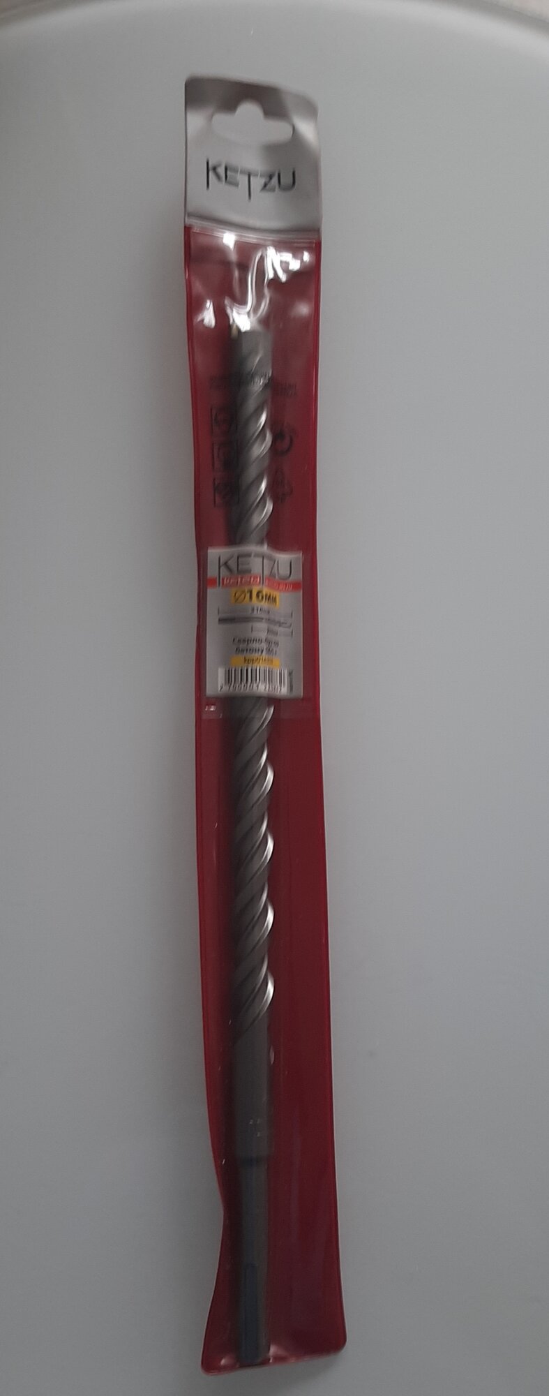 Бур по бетону, кирпичу, камню SDS+ диам.16мм длина 310/250мм KETZU