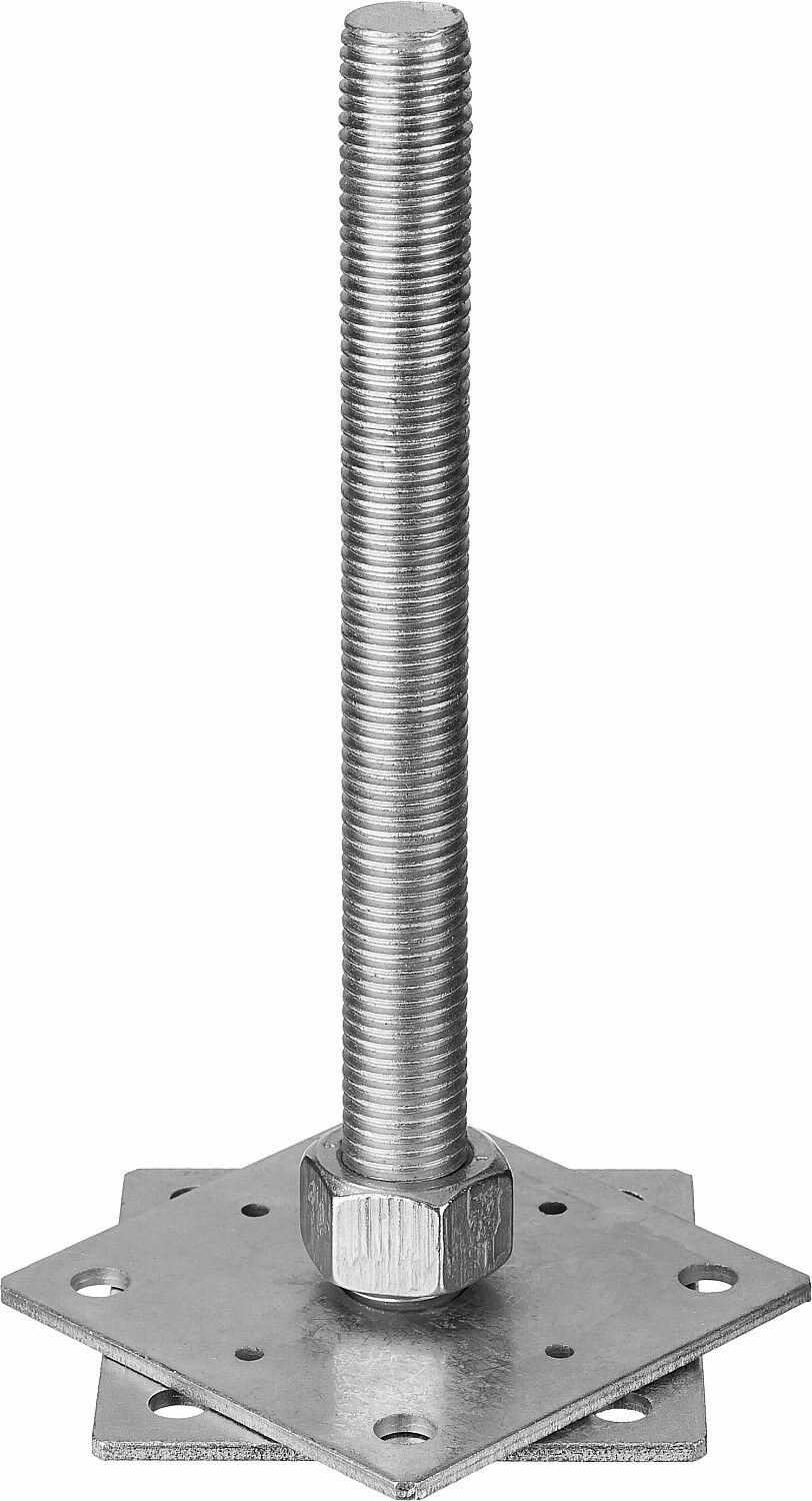 Регулировочная стойка ЗУБР анкерная, 110x110x250 ммxМ24, цинк