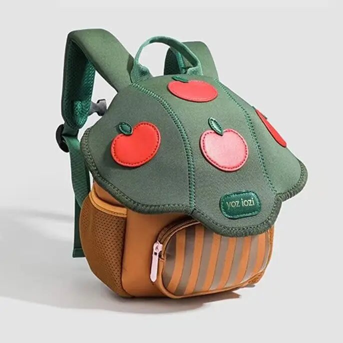 Милый рюкзак с грибами для детей, мини-школьный рюкзак с героями мультфильмов для мальчиков и девочек 3-6 лет, сумка для дошкольников, легкий дорожный рюкзак для малышей, подарок Green (small)