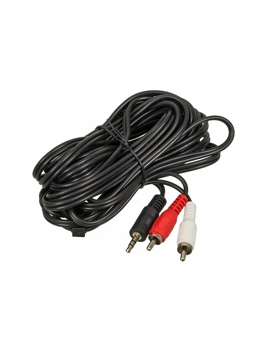 Кабель аудио JAAC010-5 2хRCA (m)/Jack 3.5 (m) 5м. черный
