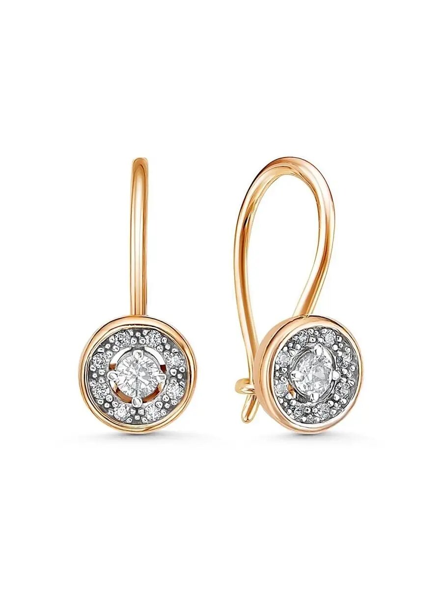 Серьги, серебро, 925 проба, фианит