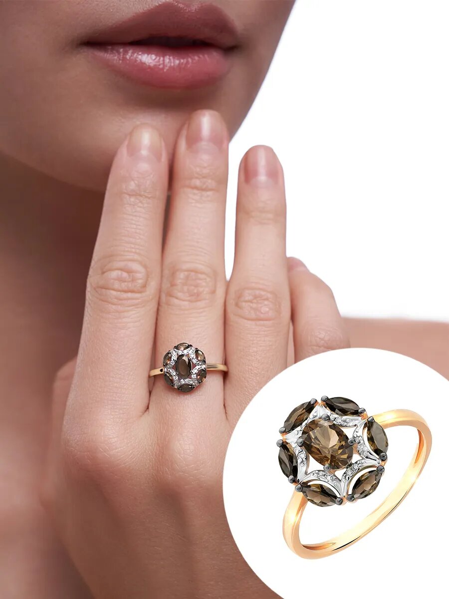 Кольцо тонкое, серебро, 925 проба, родирование, фианит