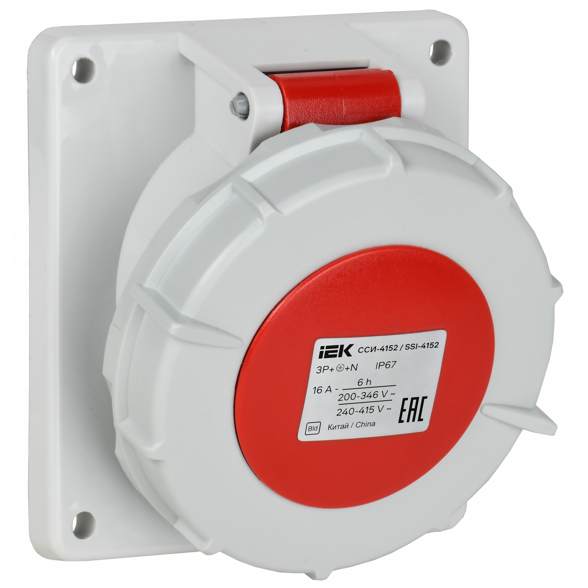 Розетка встраиваемая ССИ-4152 16А-6ч/380В 3P+PE+N IP67, IEK PSR42-016-5-0-67 (10 шт.)