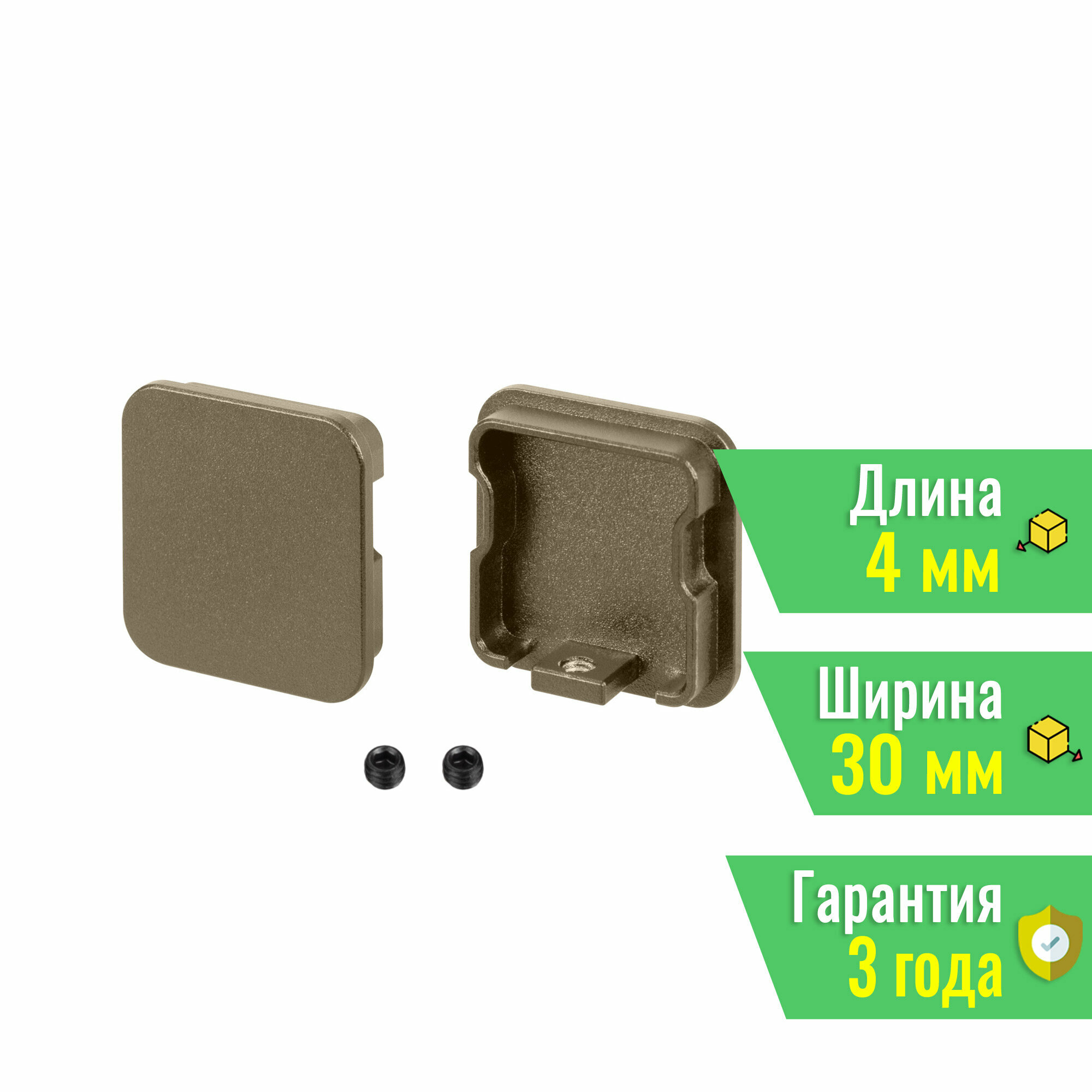 Заглушка LINE-D-3030 SQUARE OLIVE GREY (Arlight, Металл) 055452