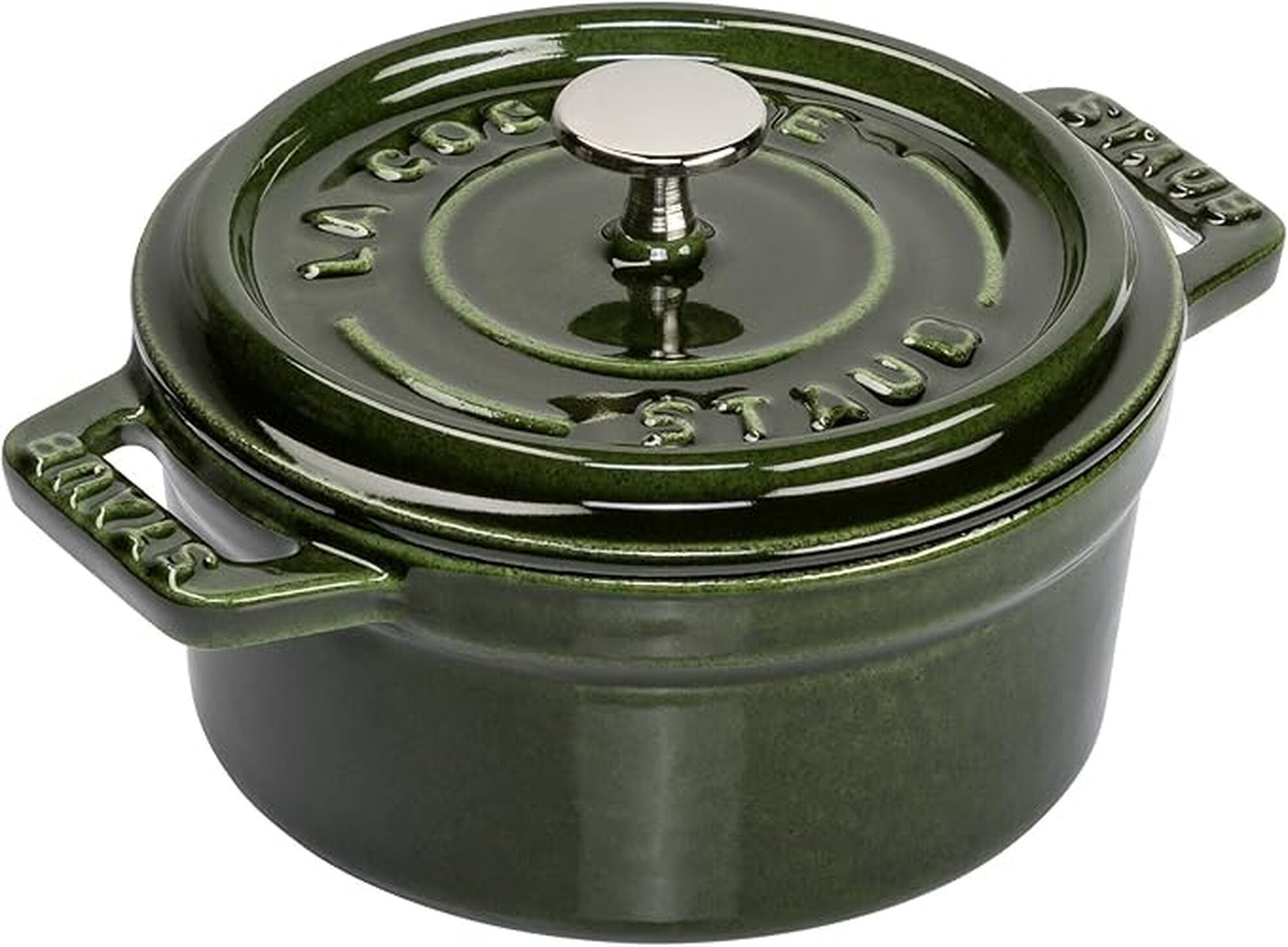 Кокотница с крышкой STAUB Mini Cocotte, чугунная, диаметр 10 см, цвет темно-зеленый, 1004193