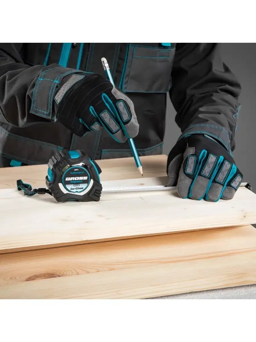 Рулетка строительная 5 м х 25 мм, магнит. зацеп, GROSS 32572