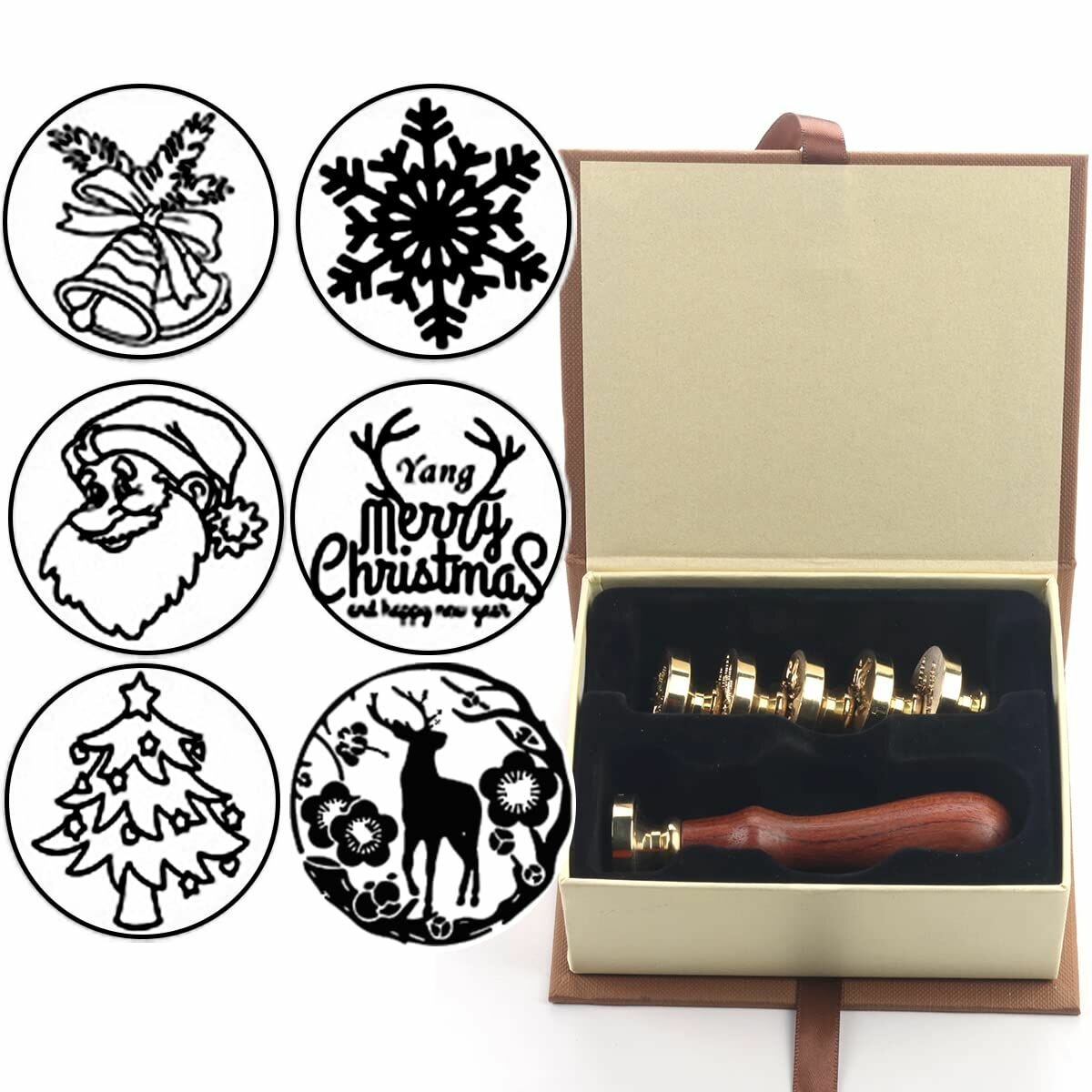 Набор подарочный: 6 штампов (печатей) для сургуча, Sealing Wax