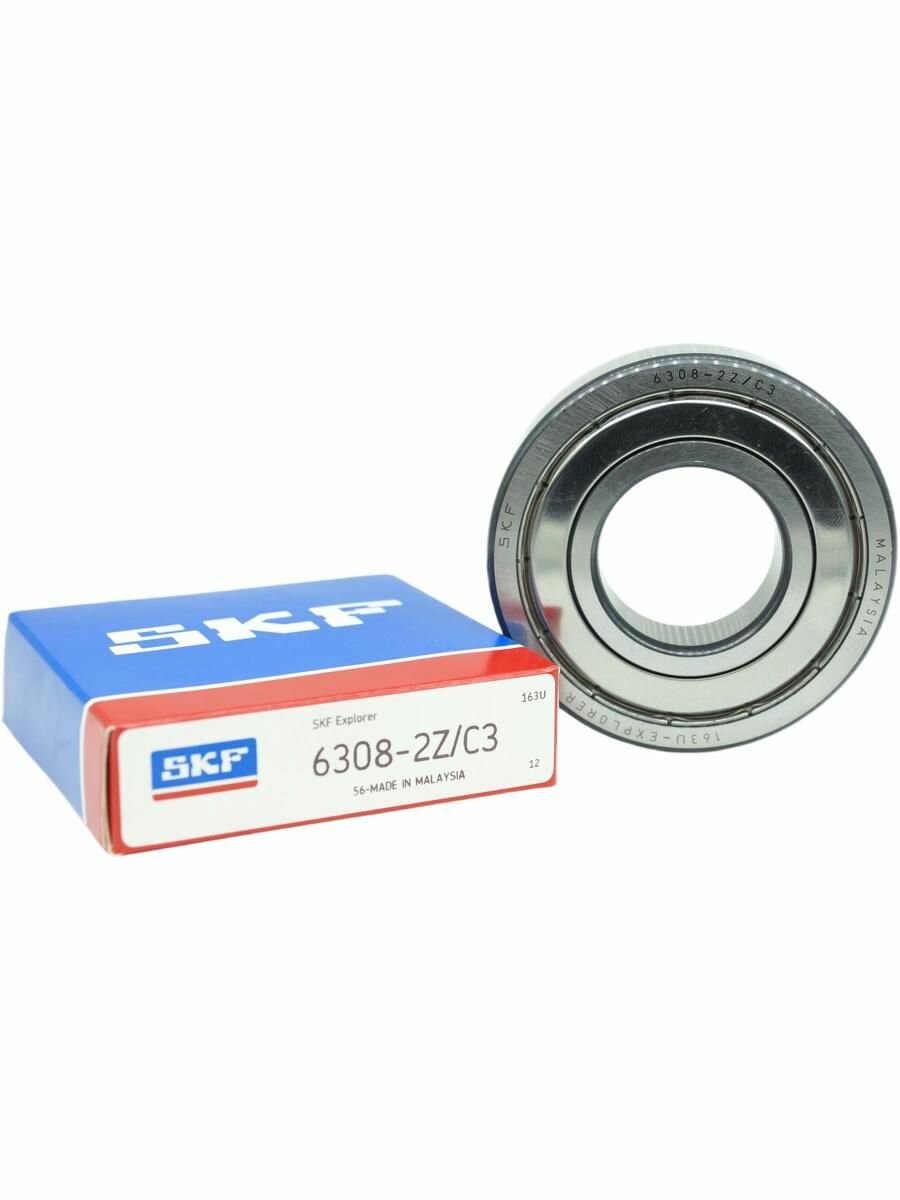 Подшипник шариковый 6308-2Z/C3 SKF, радиальный однорядный закрытый (40x90x23 мм) с тепловым зазором
