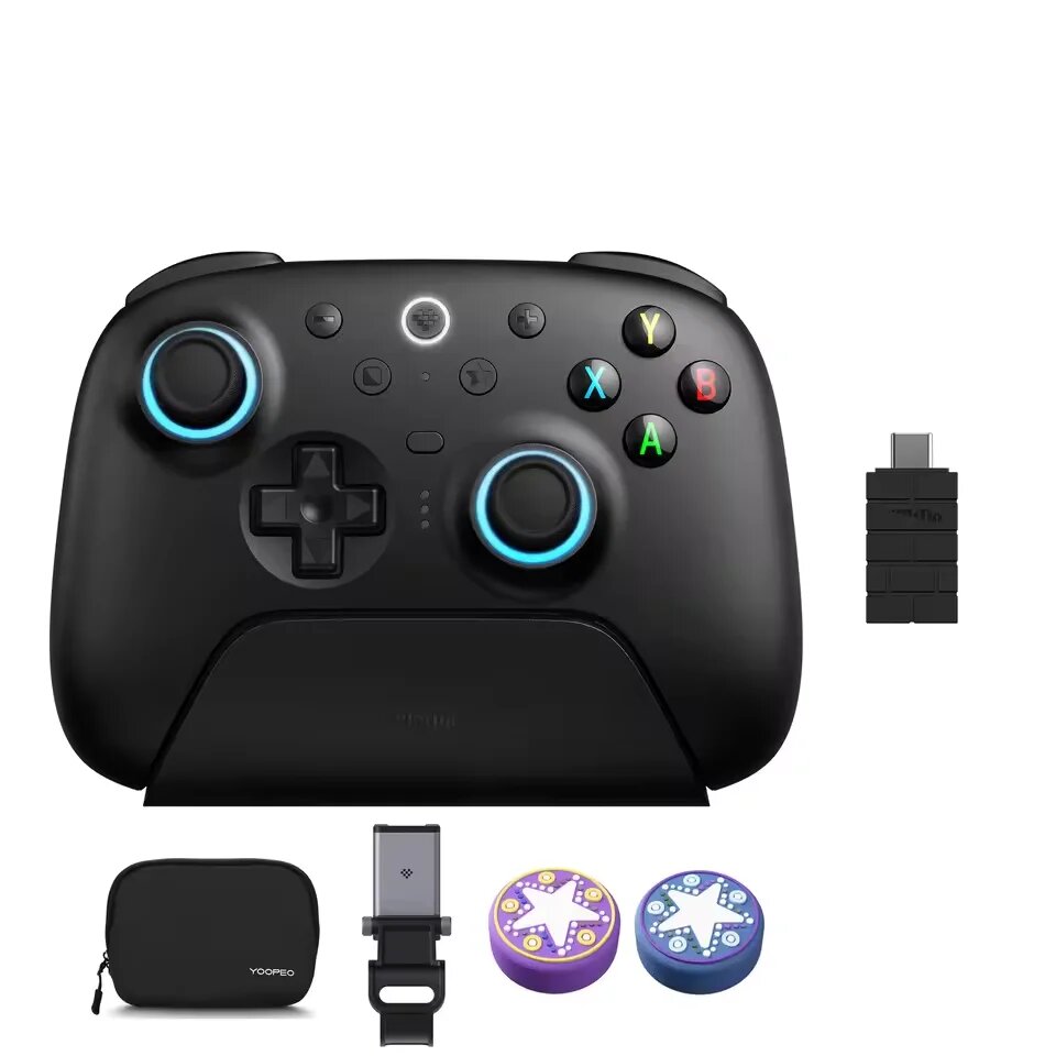 Беспроводной геймпад 8BitDo Ultimate 2 с джойстиками TMR и RGB-подсветкой Black Set