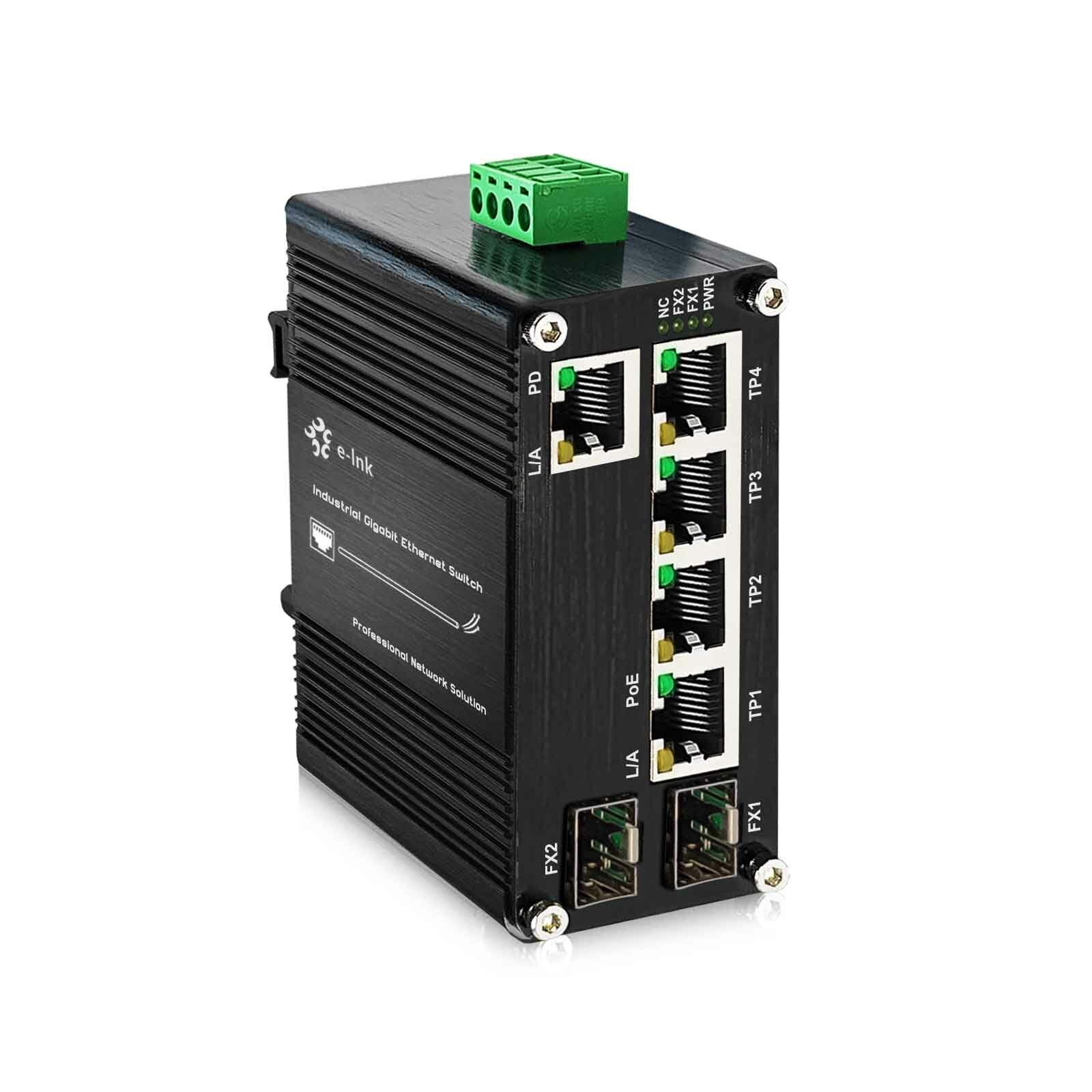 Коммутатор PoE++ PD мощностью 90 Вт (4 порта RJ45 + 1 порт PD + 2 порта SFP) — LNK-IMC205GHP-SFP