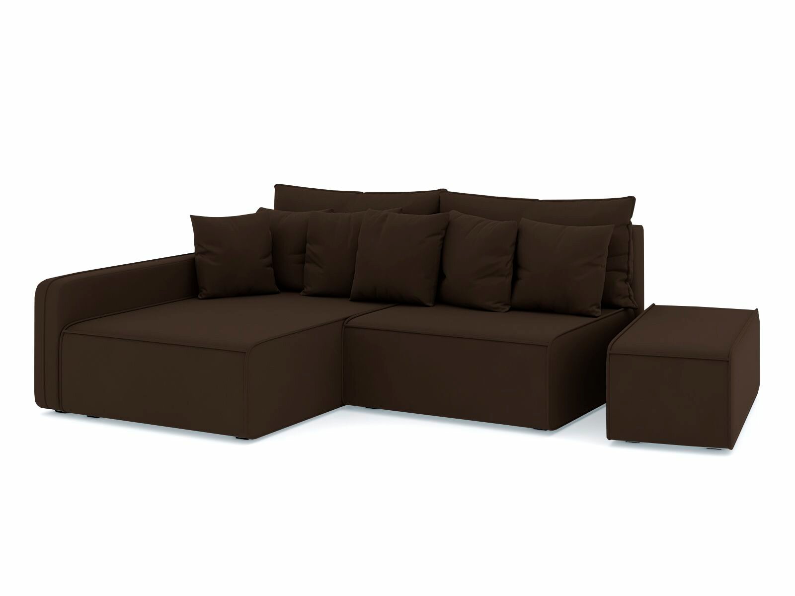 Угловой диван Портленд, еврокнижка, НПБ, угол левый/правый, велюр Зара Браун 20