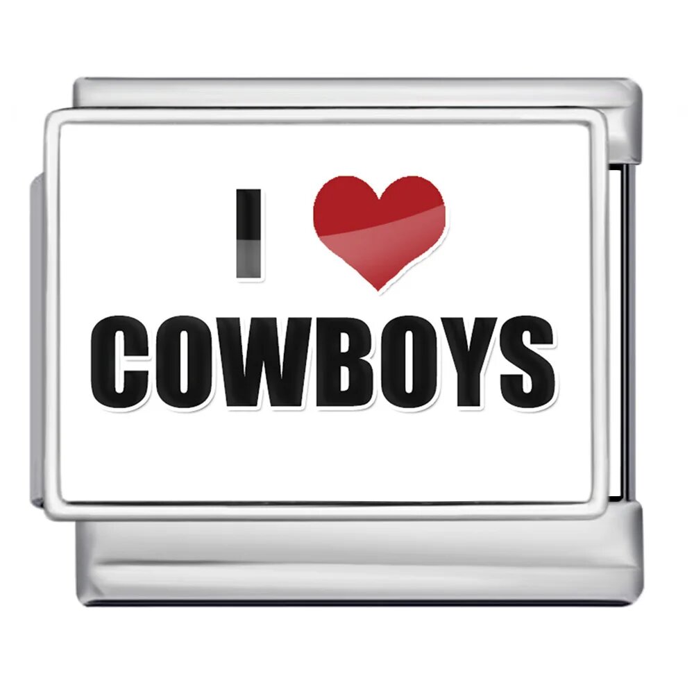 Бусина I ❤ Cowboys из нержавеющей стали, Цвет: ICP-JC190-1