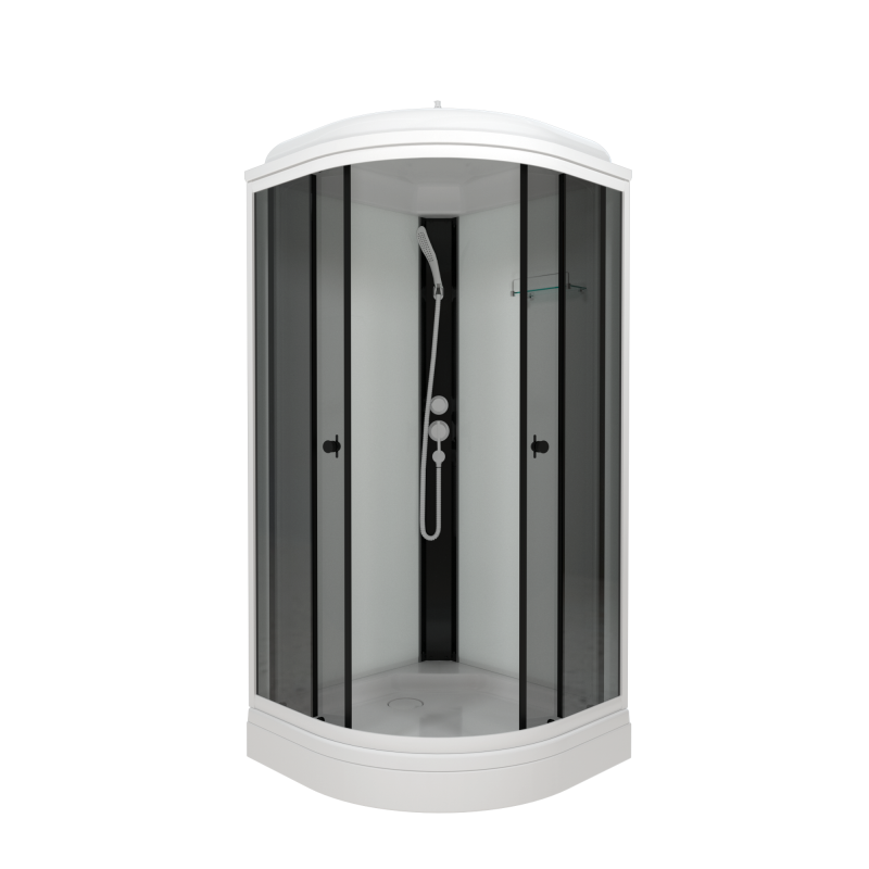 Тритон Душевая кабина Грэй-Блэк 90*90 В (7 мест+сифон D50) Щ0000067303 Тритон