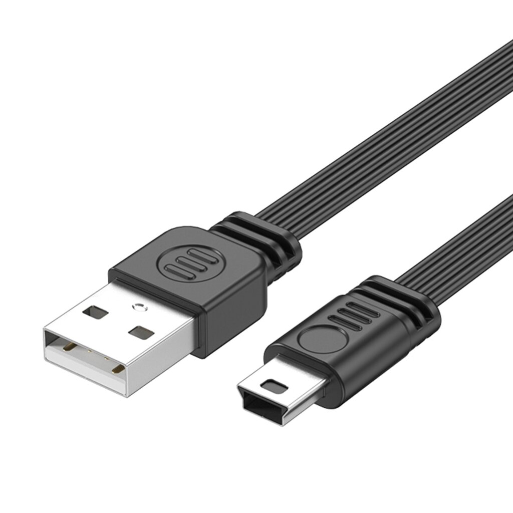 Прямой плоский силиконовый кабель для передачи данных от 1USB к Mini USB-10 см