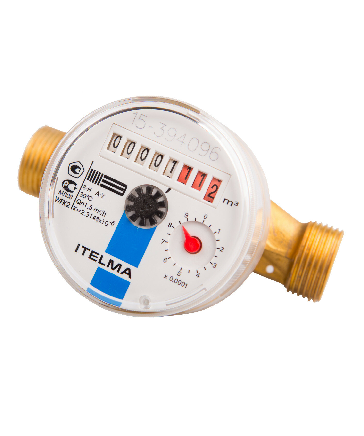 Счетчик для холодной воды ITELMA WFK20. D110, DN15, 110 мм, без сгонов