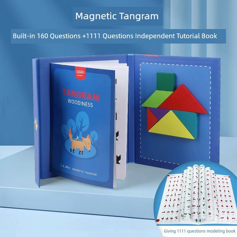 Магнитная головоломка-танграм, интеллектуальная игра для учащихся начальной школы, учебные пособия для первого класса,