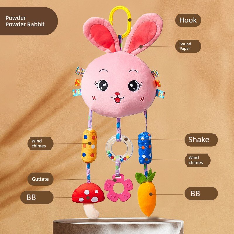 Розовый кролик, детская подвеска с мягкой тканью для коляски