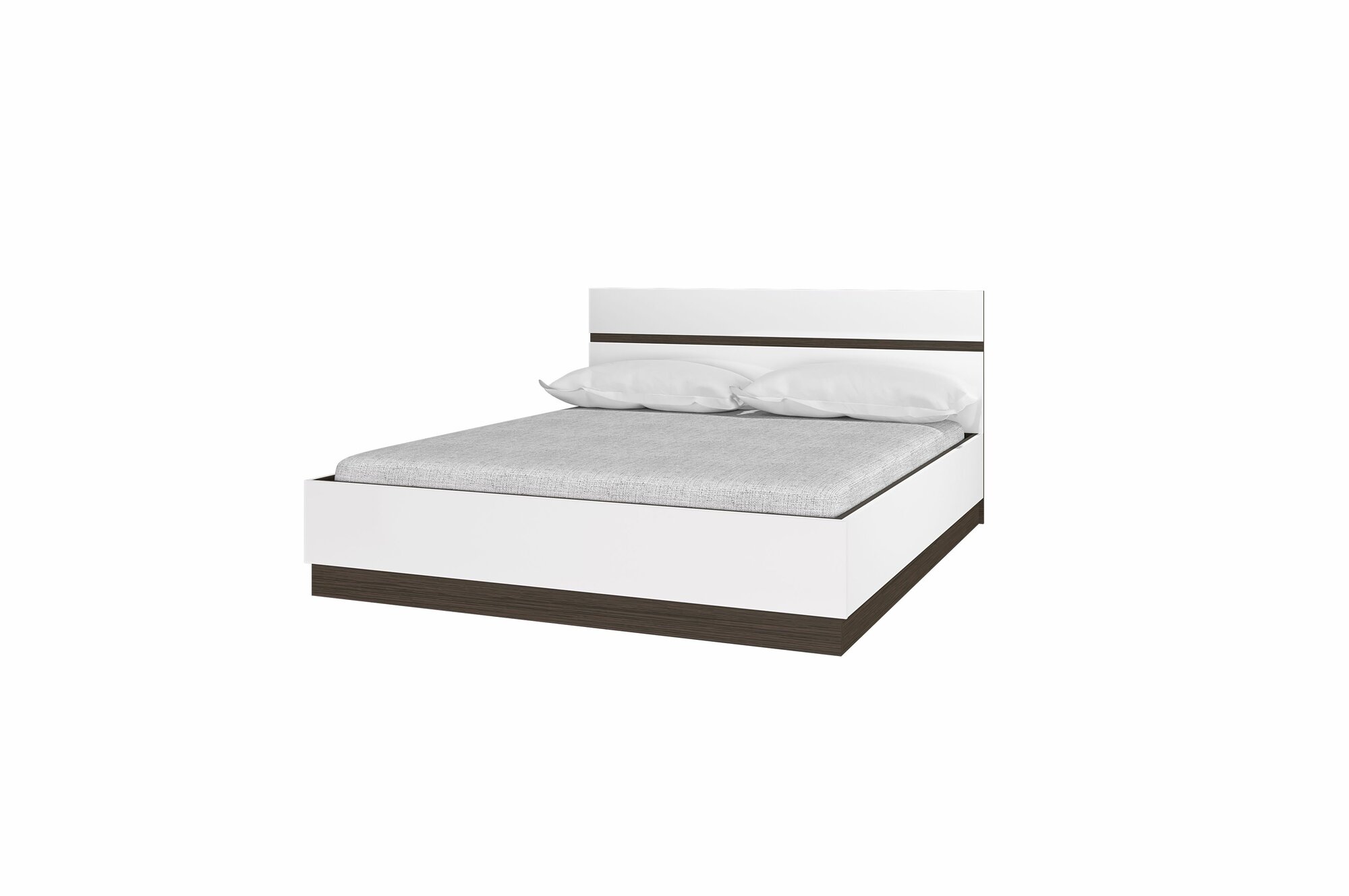 Кровать "Вегас" цвет венге и белый глянец спальное место 160*200 для взрослых и подростков с подъемным механизмом